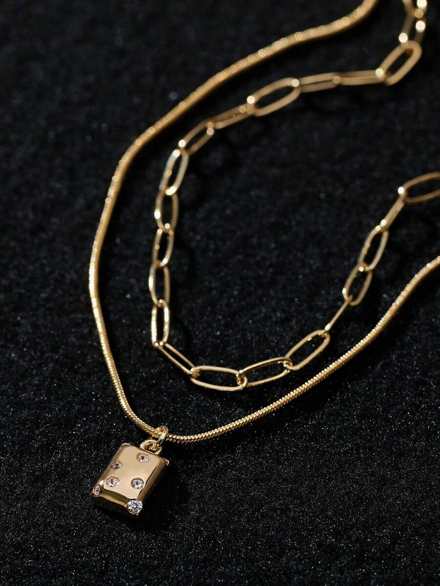 2pcs Men's Unique Snake Bone Shaped And Geometric Paperclip Necklace ...