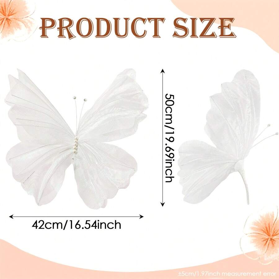 1Pc Artificial Flower Butterfly Fake Butterfly New Marriage Decor, Silk ...