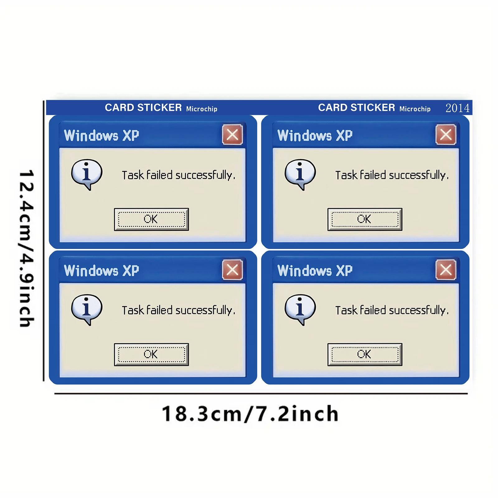 4pcs/Set Different Style Credit Card Stickers, Blue Figure Success Card ...