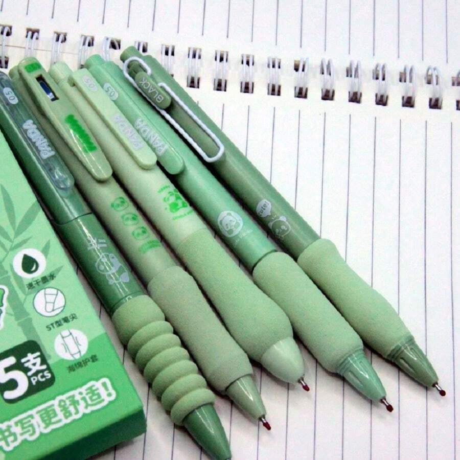 [5 Pieces 1 Box] Panda Pressure Relief Jacket Ins Press Pen 0.5 Highly ...