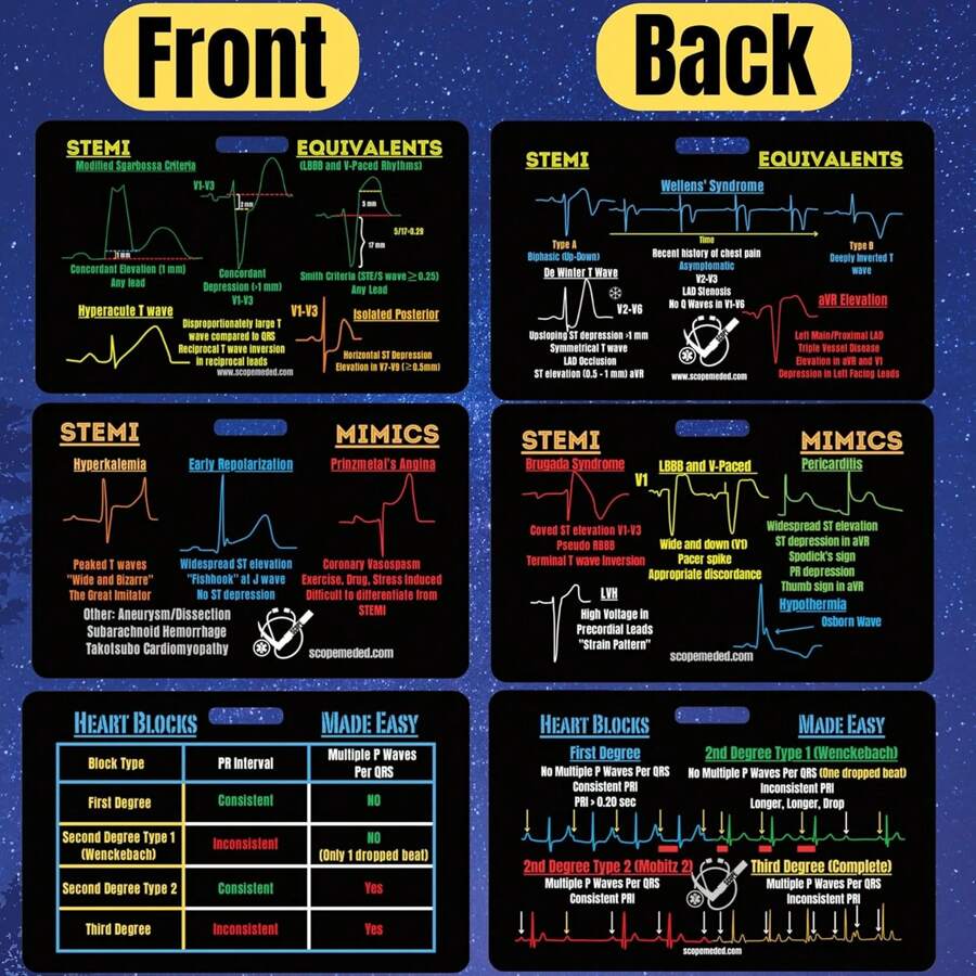 Badge Card – 3 Piece Double-Sided STEMI Badge Card Set – Telemetry ...