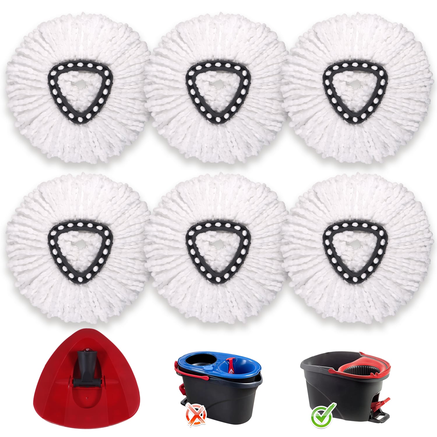 2/4pcs Machine Washable Super Soft Microfiber Spin Mop Head Replacement ...