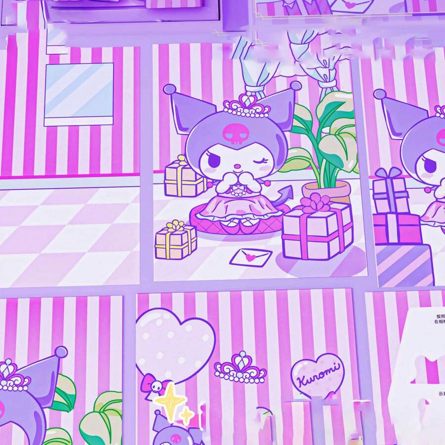 Sanrio 1pc Sanrio Kuromi Silent Book New 3D House DIY Craft Kit, No ...