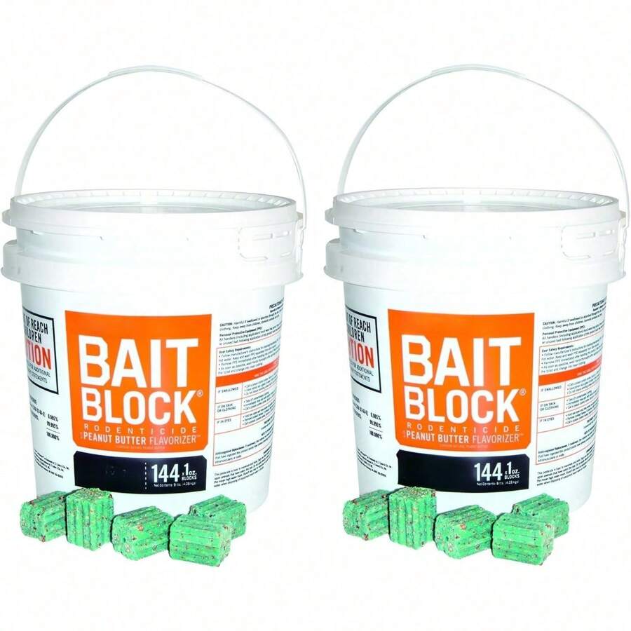 Block Rodenticide Anticoagulant Bait, Peanut Butter Flavor, For Mice ...
