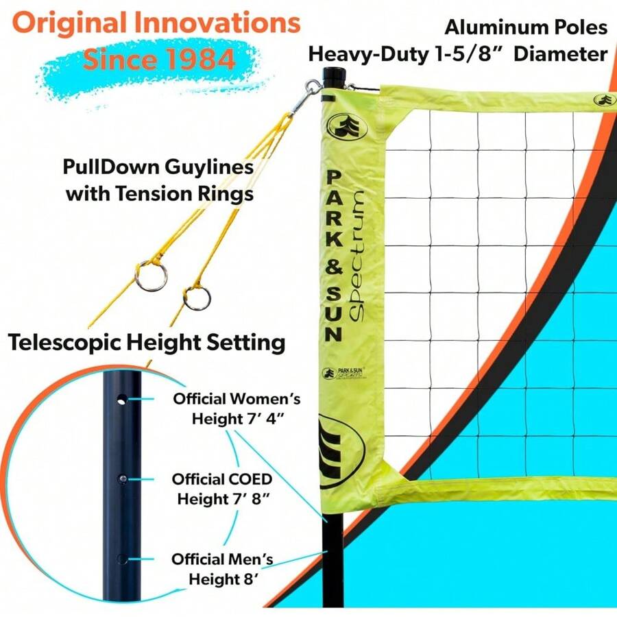 Park & Sun Sports Spectrum 2000: Portable Professional Outdoor Volleyball Net System | SHEIN USA