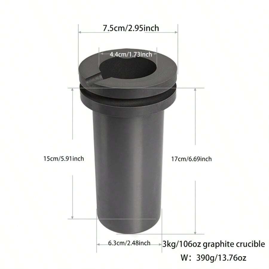 [3kg Dual-Rim Graphite Crucible] Graphite Clay Crucible For Gold And ...