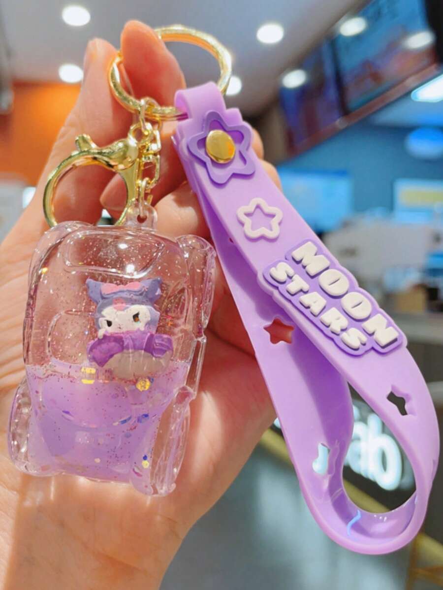 Sanrio 1pc Cartoon Quicksand Keychain Car Keyring, Cute Sanrio Kuromi ...