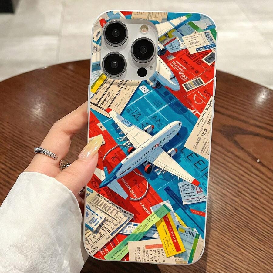 Airplane 1pc Jelly Case Compatible With Iphone 16PROMAX 11 12 13PROMAX ...