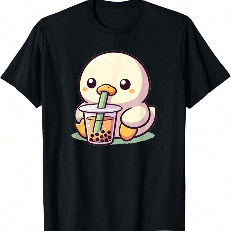 Kawaii Duck Bubble Tea Boba Duck T-Shirt | SHEIN USA