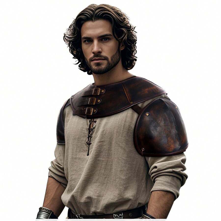 Steampunk Shoulder Armor For Men Adjustable Faux PU Leather Shoulder ...