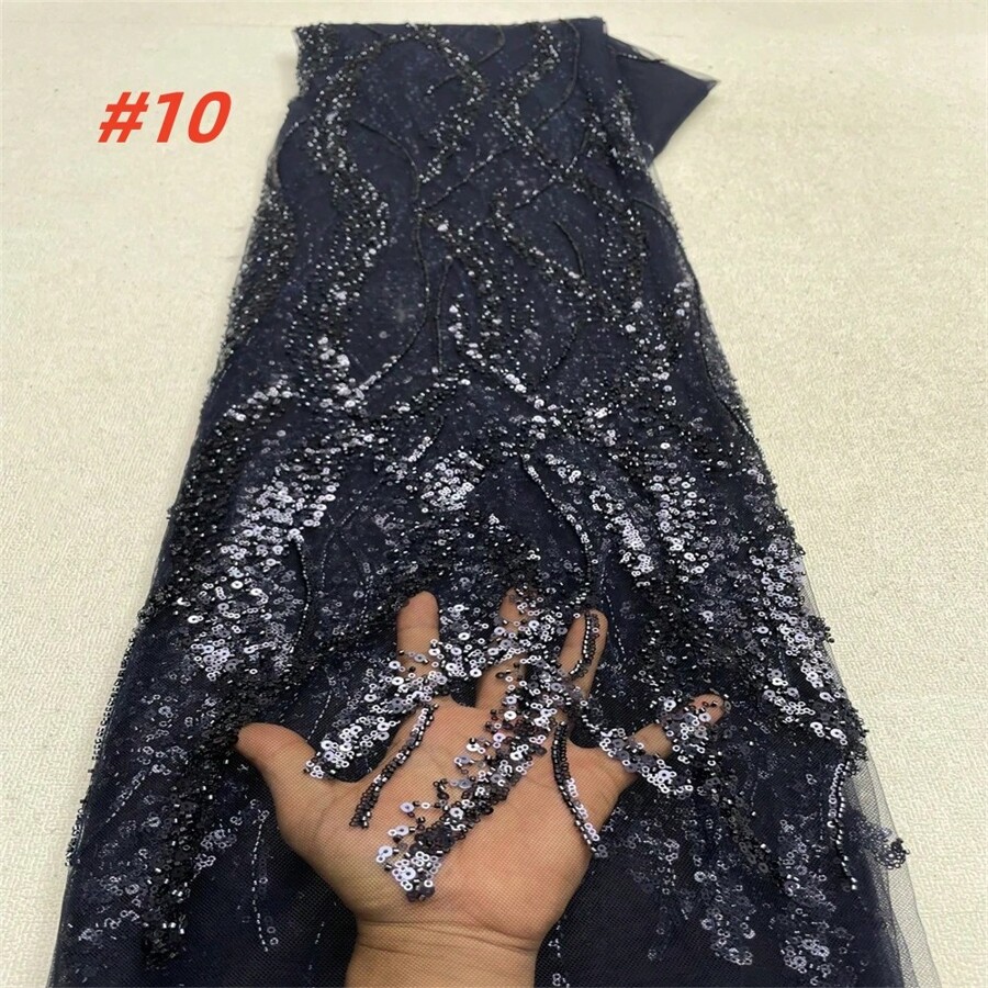 African French Beaded Lace Net Fabric 2025 High Quality Nigerian ...