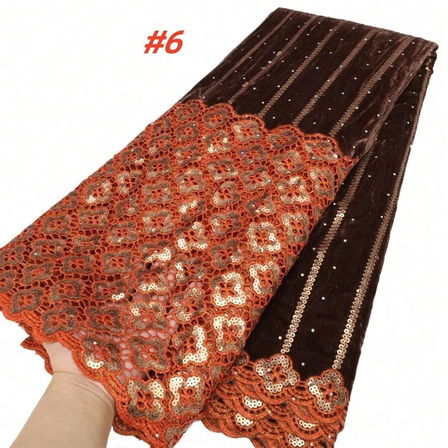 Latest African Velvet Lace Fabric 5 Yards 2025 High Quality Swiss ...