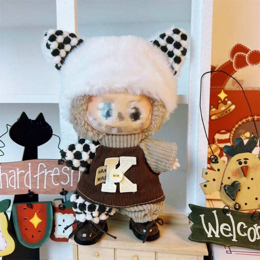 17cm Plush Labubu Dolls Clothes Set, Suitable For 1st And 2nd ...