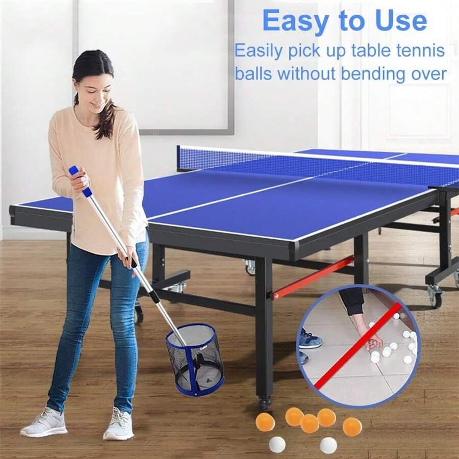 TNZMART Adjustable Ping Pong Ball Picker Portable Table Tennis Retriever Multiple Ball Collector ...