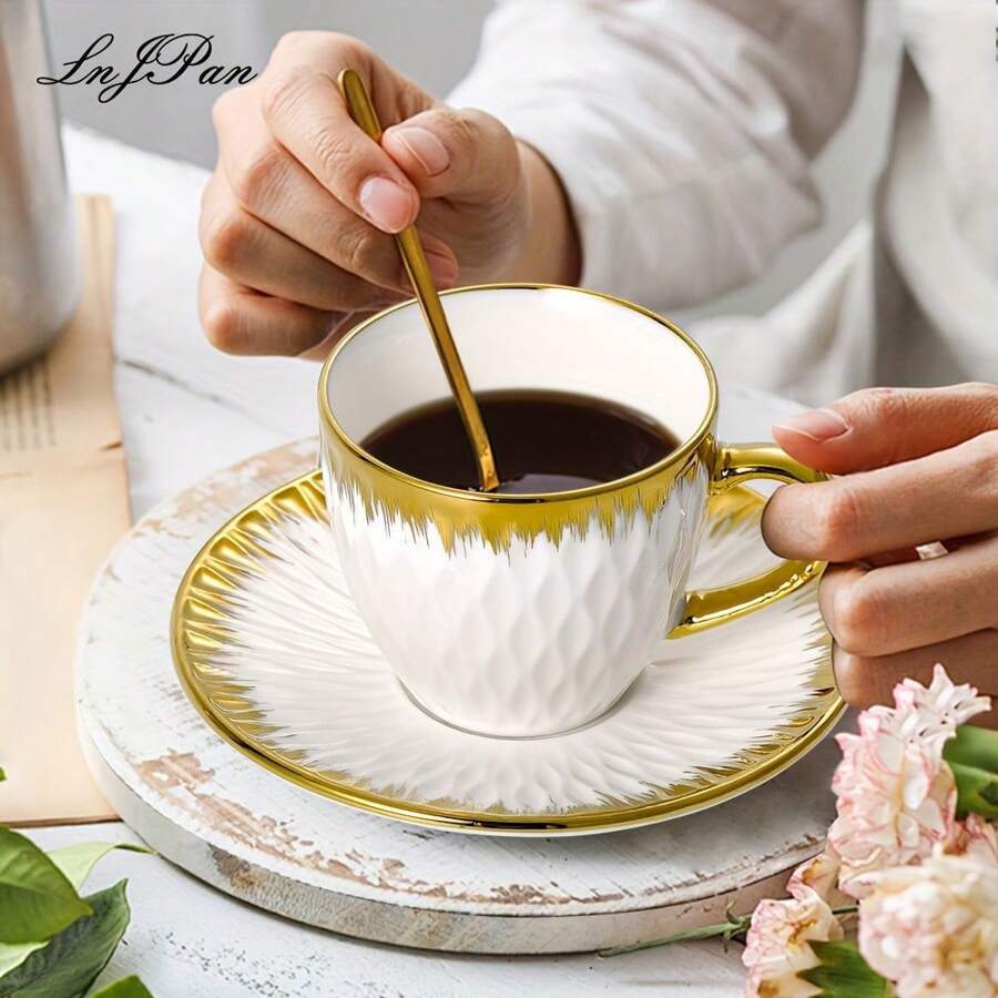 Tea Cups And Saucers Set Of 6, Tea Cups And Saucers Set With Gold Trim ...