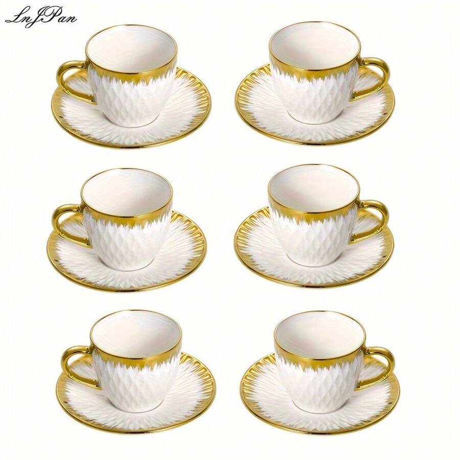 Tea Cups And Saucers Set Of 6, Tea Cups And Saucers Set With Gold Trim ...