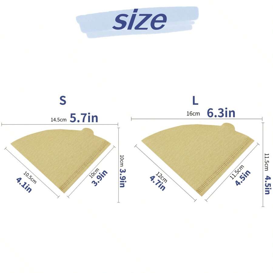 200pcs Cone Coffee Filters, Natural Unbleached Disposable Cone Coffee ...