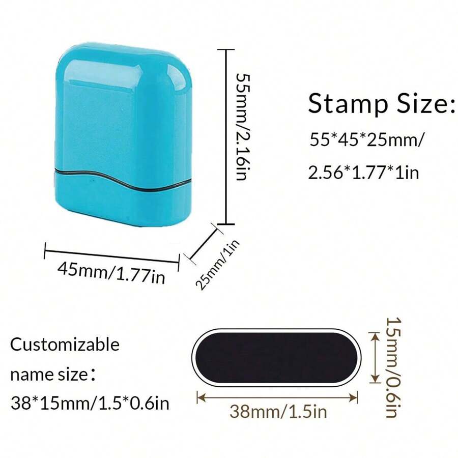 1pc Stamp + 100 Name Stickers, Custom Name Signature Stamp For Kids ...