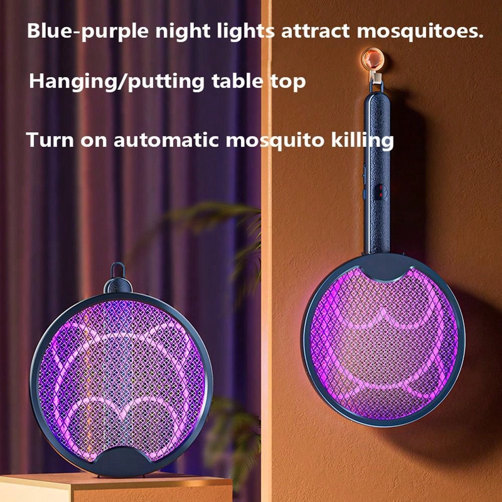 Foldable Electric Mosquito Killer Fly Swatter Trap USB Rechargeable ...