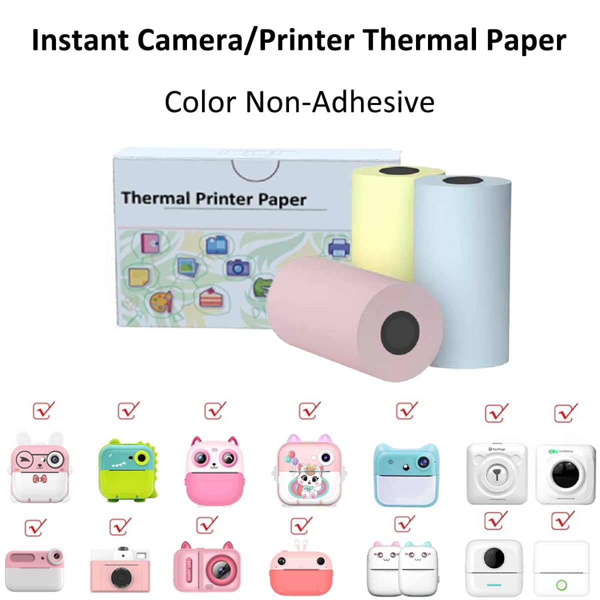 Mini Thermal Printer Instant Camera 57X30MM Color Thermal Paper Blue ...