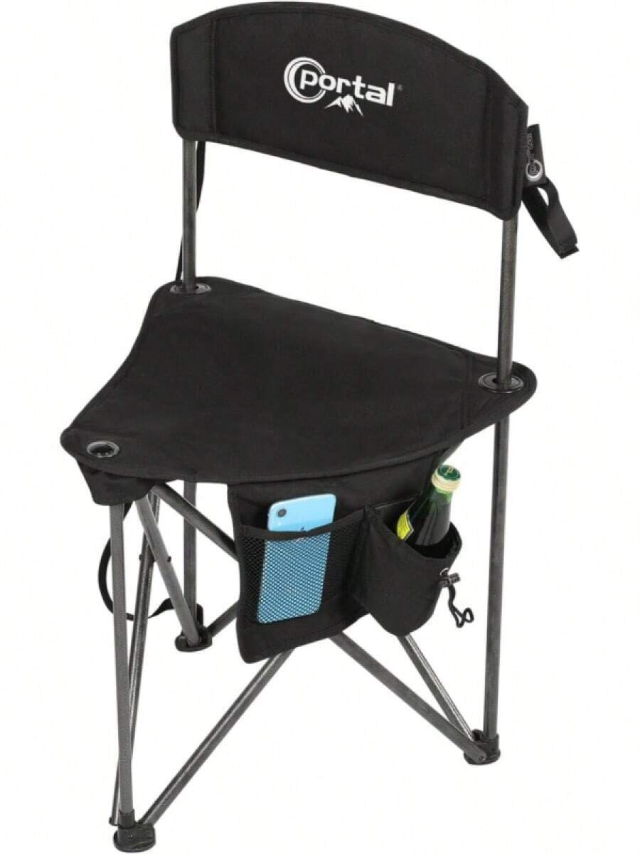 Extra Large Quick Folding Tripod Stool With Backrest Fishing Camping ...