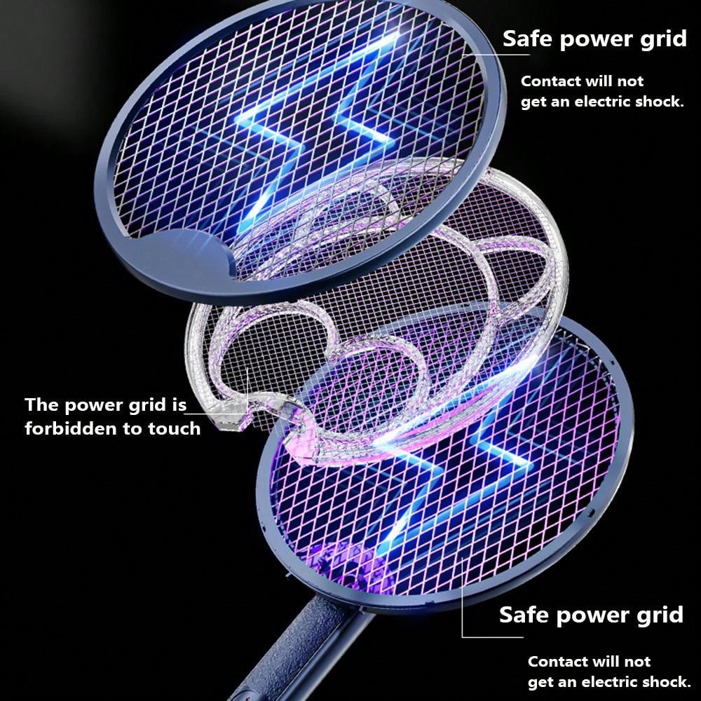 Foldable Electric Mosquito Killer Fly Swatter Trap USB Rechargeable ...