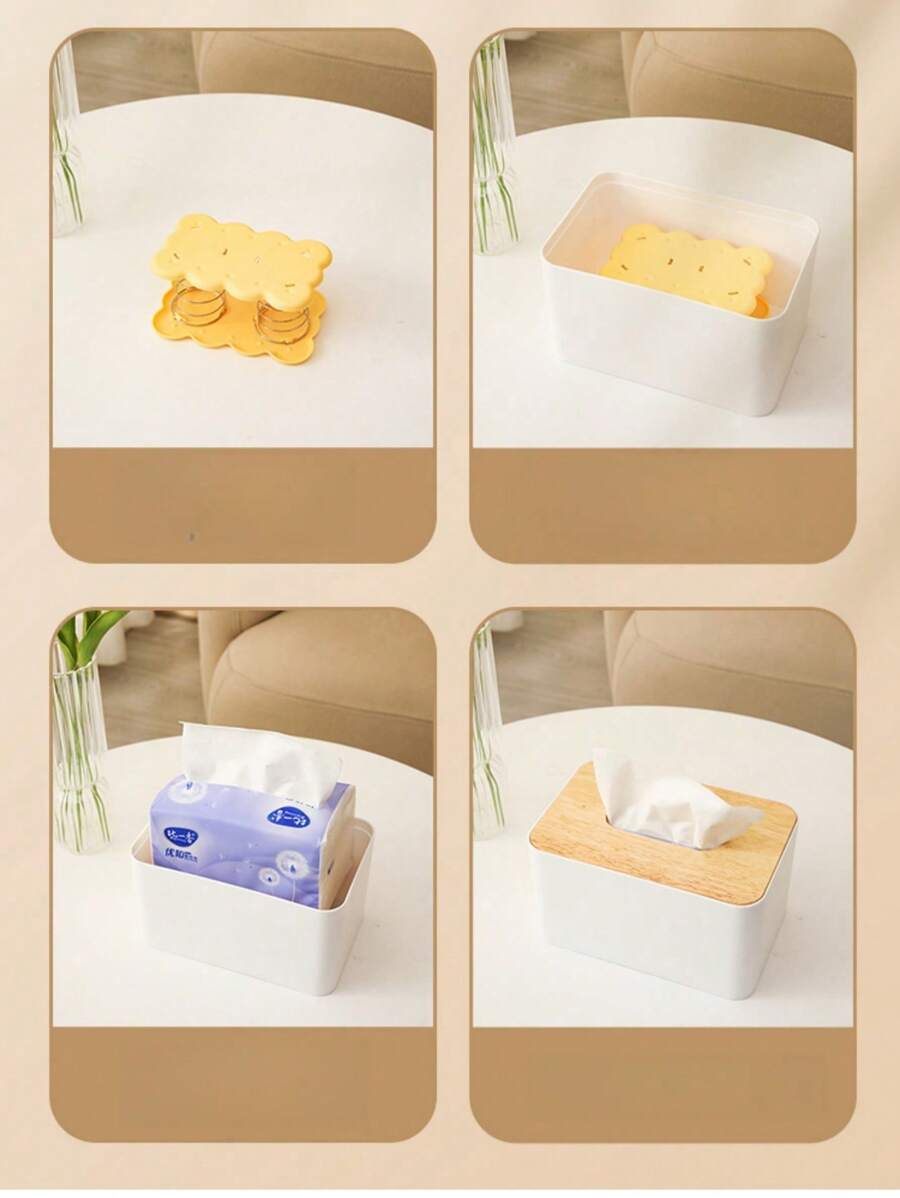 Tissue Box Pump Dispenser With Elastic Spring, Facial Tissue Paper Holder, Automatic Rise ...