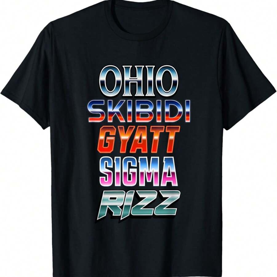 Ohio Skibidi Gyatt Sigma Rizz T-Shirt | SHEIN USA