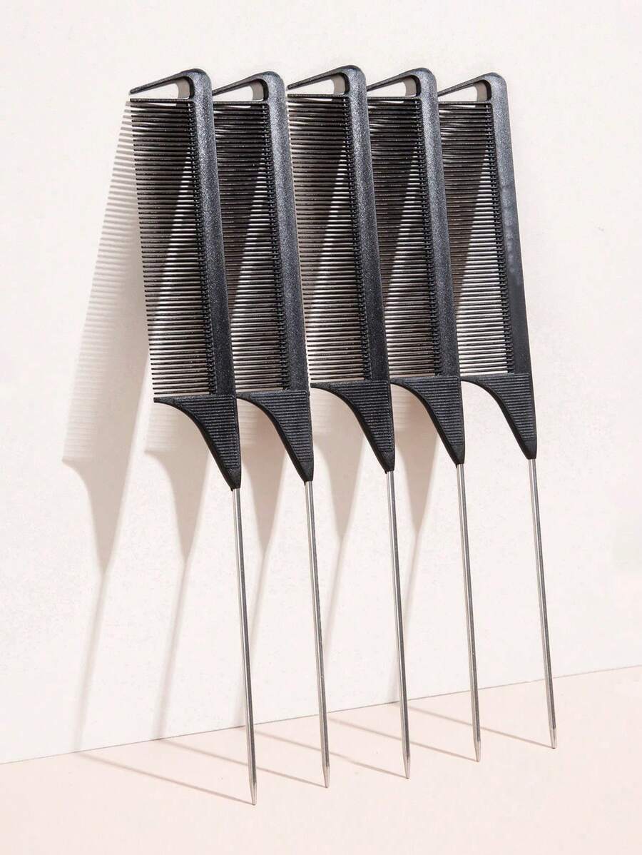 5pcs Salon Hair Dye Highlights Comb Pointed Tail Comb Plastic Styling ...