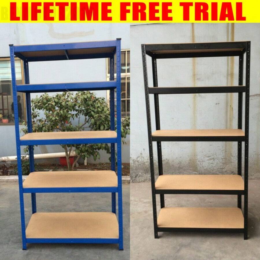 Garage Shelving Heavy Duty Rack Shelf Steel Adjustable Storage 5 Tier ...