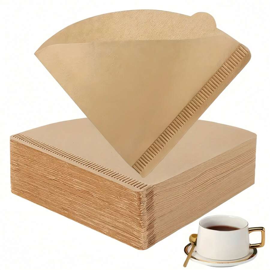 200pcs Cone Coffee Filters, Natural Unbleached Disposable Cone Coffee ...