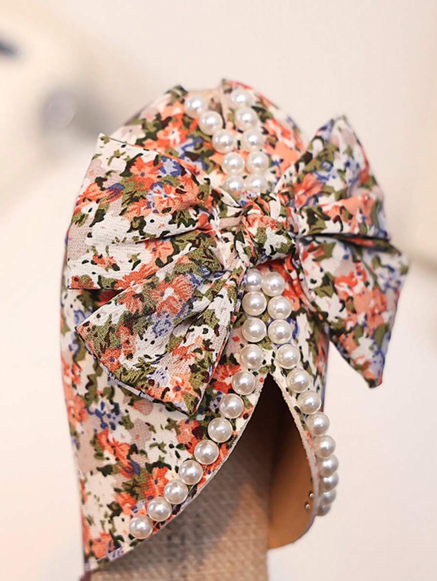 Sandalias de Baotou para niñas 2025 nuevas, tipo chancla plana con moño ...