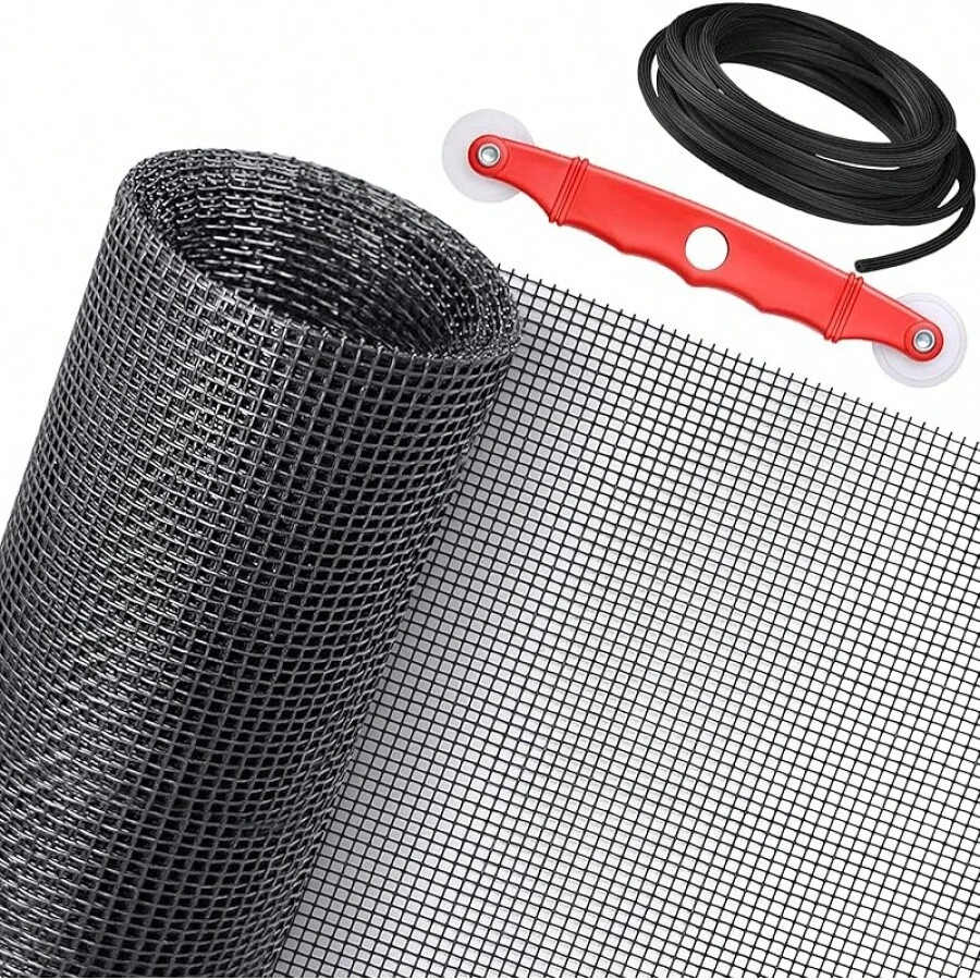 Window Screen Replacement Kit, 48'' X 99'' Fiberglass Screen Mesh With ...