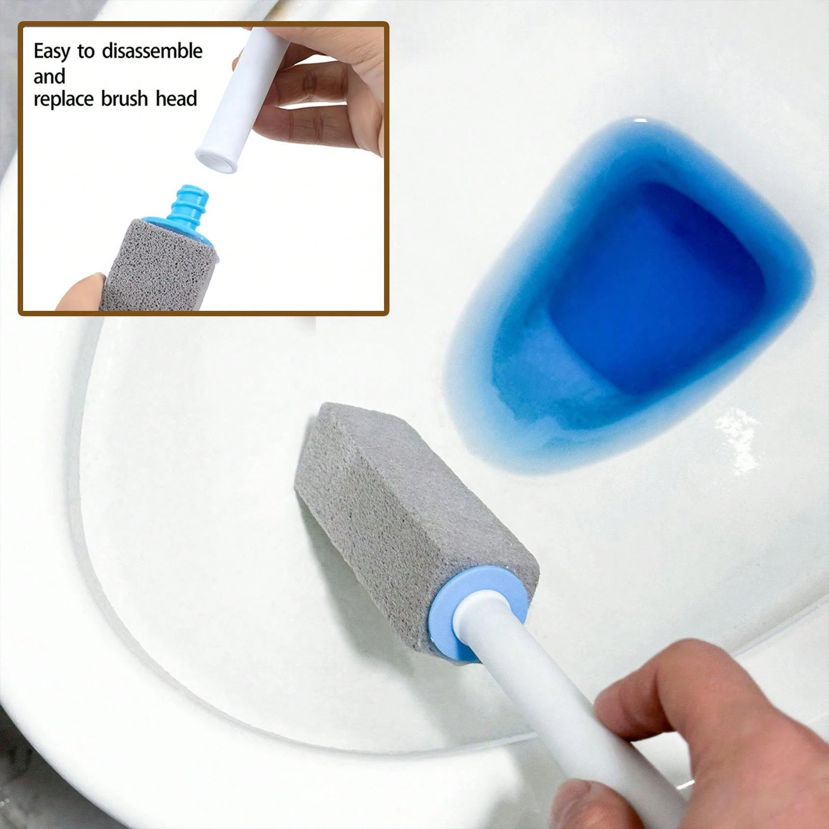 1 Pumice Toilet Cleaner - Long Handle Quick Change Pumice Brush Head ...