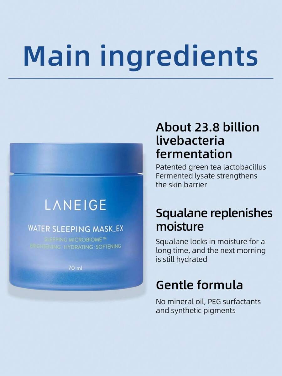 Laneige K-Beauty 70ml Water Sleeping Mask , Overnight Mask, Squalane ...