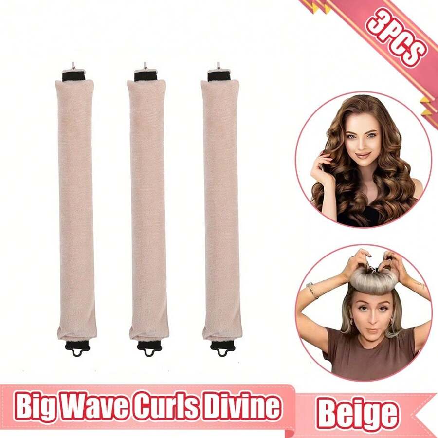 3PCS Heatless Curling Rod Headband Slouchy Hair Curlers No Heat Hair ...