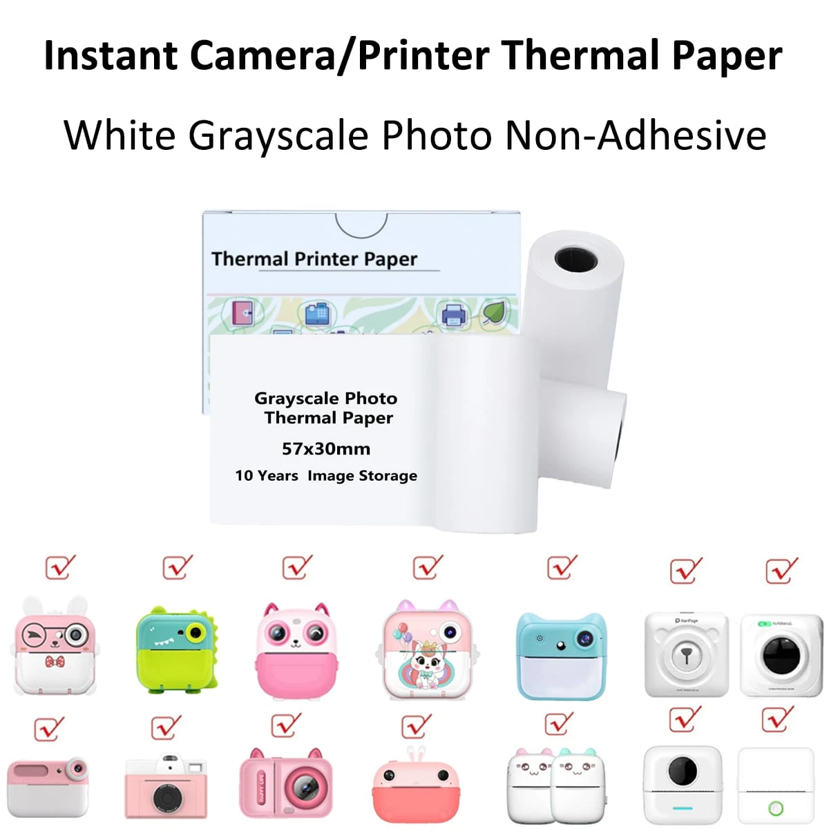 Mini Printer Thermal Papers Grayscale HD Photo Thermal Paper For ...