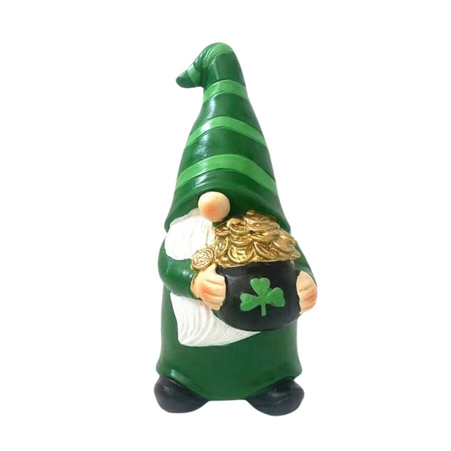 Irish Day Gnome Doll Cute Resin Standing Dwarf Faceless Doll Statue ...