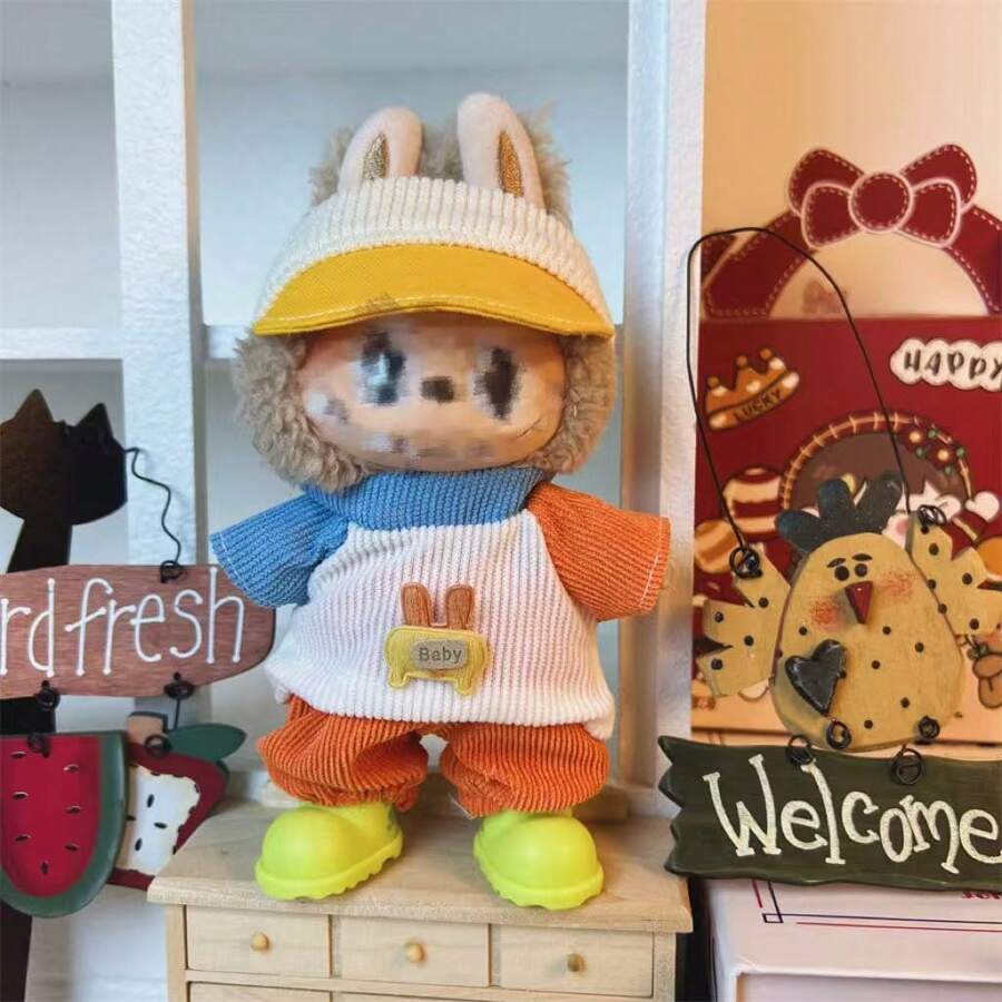 17cm Plush Labubu Dolls Clothes Set, Suitable For 1st And 2nd ...
