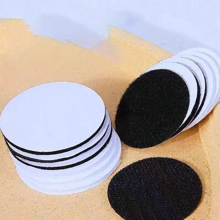 10 Pairs Double-Sided Adhesive Hook-And-Loop, Round Glue Dot Non-Slip ...