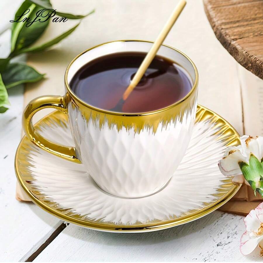 Tea Cups And Saucers Set Of 6, Tea Cups And Saucers Set With Gold Trim ...