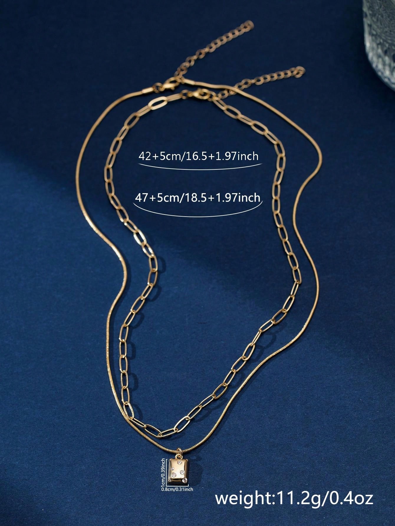 2pcs Men's Unique Snake Bone Shaped And Geometric Paperclip Necklace ...