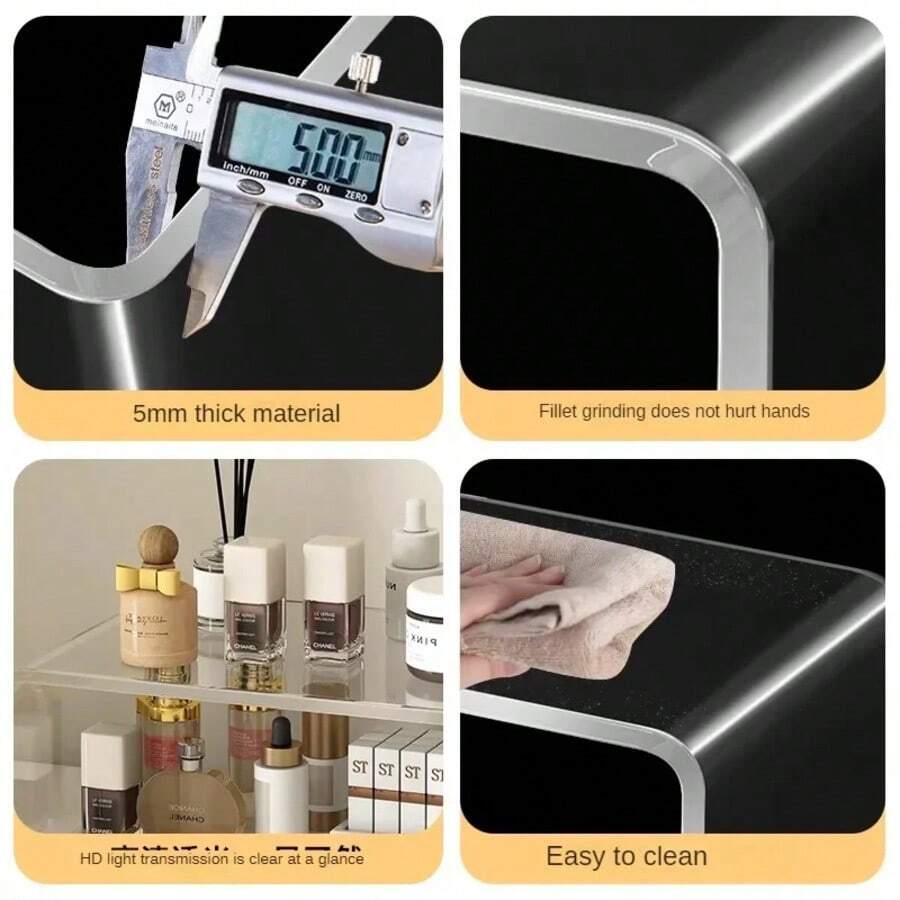 Clear Acrylic Shelf Desktop Display Cabinet Baffle Wardrobe ...