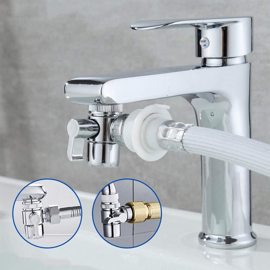 1pc Universal Faucet Splitter, 1 To 2 Water Outlet Adapter, Kitchen ...