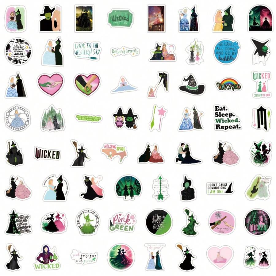 62PCS Wicked Stickers Vinyl Aesthetics Stickers Scrapbooking, Diary ...
