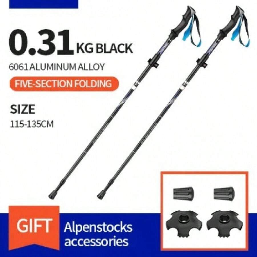 Ultralight Trekking Poles Walking Sticks Hiking Canes Folding Aluminum ...