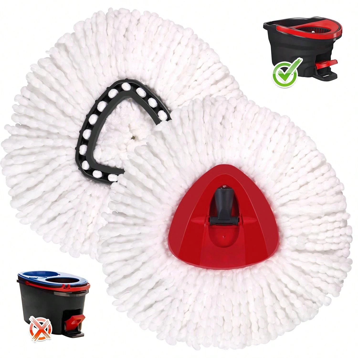 2/4pcs Machine Washable Super Soft Microfiber Spin Mop Head Replacement ...