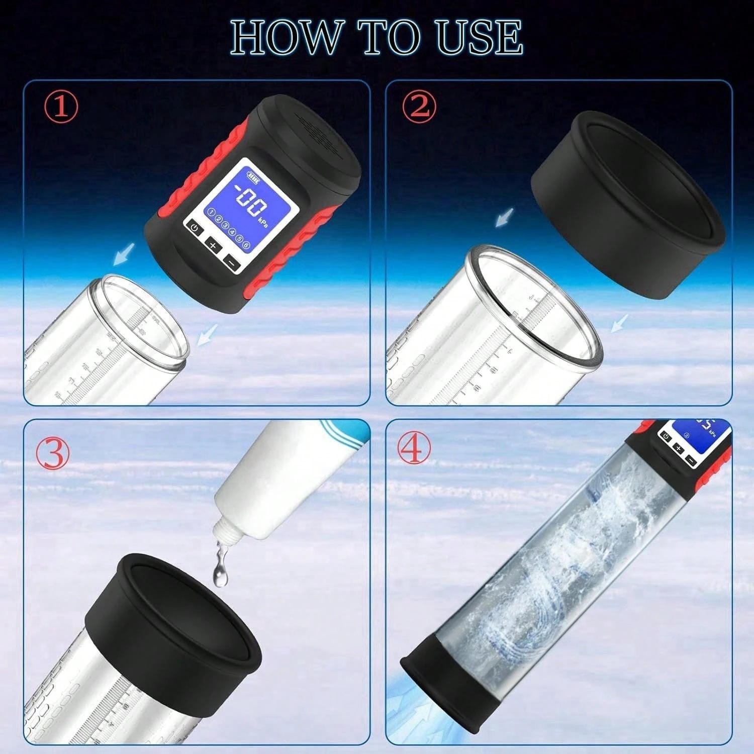 Electric Penis Vacuum Pump Enlargement Extend Pump Enhanced Penis Male ...