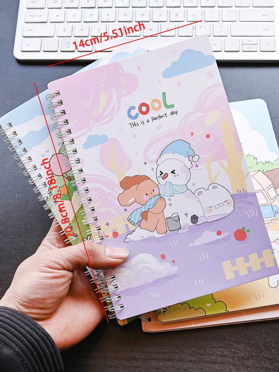 4pcs/Set A5 Spiral Notebooks, 60 Sheets Lined Paper Per Notebook ...