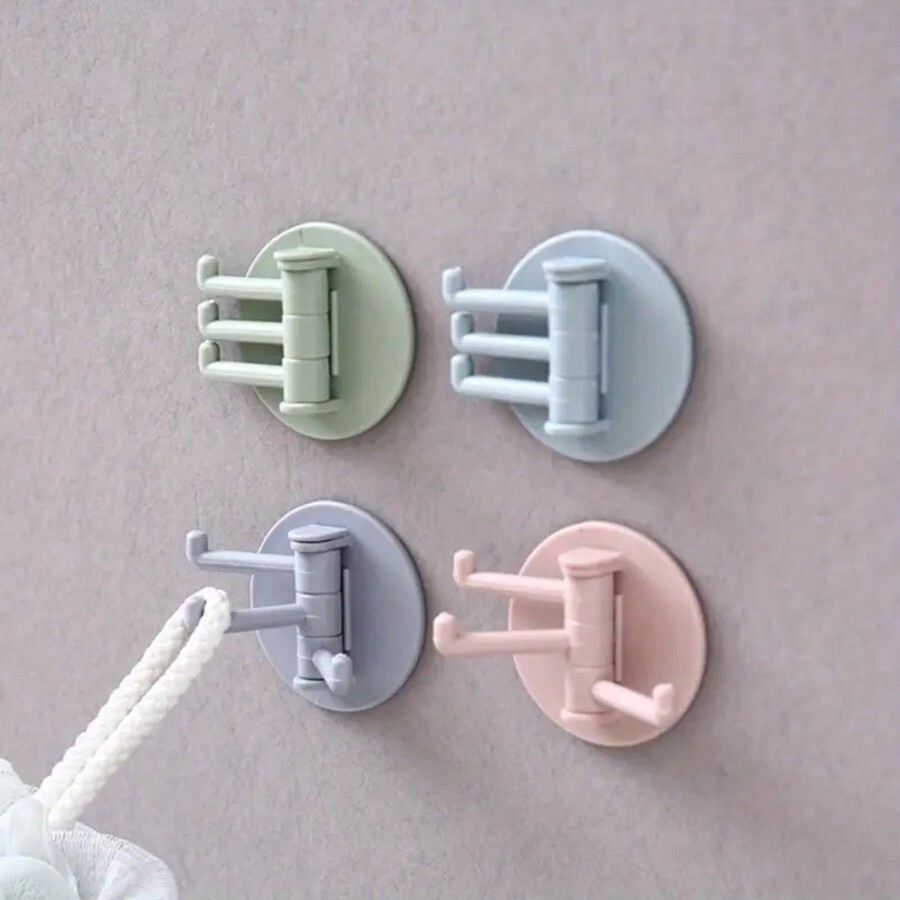 Rotating 3-Prong Towel Hooks, No Drill Needed, 3-Prong Hooks, Random ...